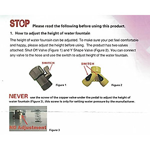 Piepea Brass Valve Outdoor Dog/Pet Water Fountain, Step On Dog/Pet Water Dispenser System for Fresh Water, Upgraded Version providing Constant Stream,41" Hose