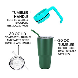 makerflo 30 oz Black Powder Coated Tumbler Pack of 1 with Upgrad Handle Option, Includes a Sliding Splash & Leak Proof Lid, Ideal for Craft, Personalization (Laser Engraving, UV DTF, Epoxy, Vinyl)