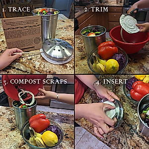 BeMind Compostable Compost Bin Filters(2)Plastic Free! Fits Bins 5-8"|Biodegradable Charcoal Filters for Compost Bucket| Zero Waste Compost Filters for Countertop Bin|Compost Bin Filters Charcoal