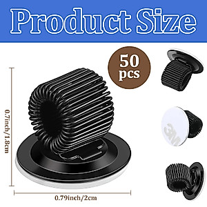 Colarr 50 Pieces Metal Pen Holder Clips Self Adhesive Pen Pencil Organizer with Adjustable Spring Loop Manganese Steel Pen Clip for Whiteboard Refrigerator Erase Board Bulletin Board (Black)