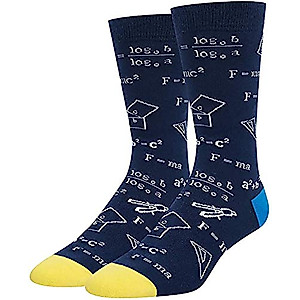 xywlwoer Novelty Algebra Geometry Math Genius Socks Funny Gifts Stocking Stuffers for Kids teen Boys Mens Dad Father Math Lovers