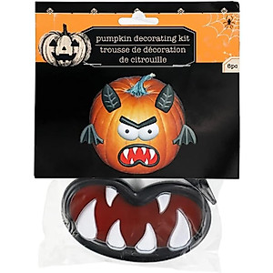 Halloween Plastic Push in Pumpkin Decorating Kits No Carving Kits 1 Set 4 Packs Halloween Pumpkin Faces Push in