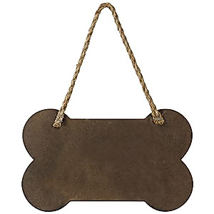 SANY DAYO HOME Dogs Welcome People Tolerated 10 x 6 inches Funny Wood Signs Bone Shape Dog Rules Decorative Plaque with Hanging Rope for Wall, Front Door Decor