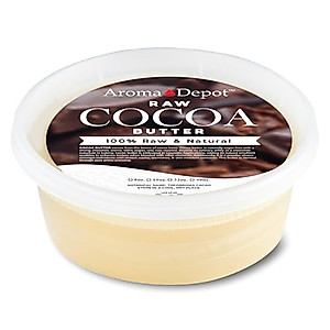 Aroma Depot 8 oz Raw Cocoa Butter Unrefined 100% Natural Pure Great for Skin, Body, Hair Care. DYI Body Butter, Lotions, Creams Reduces Fine Lines, Wrinkles, used for eczema psoriasis