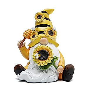 Hodao Bumble Bee Spring Gnome Decorations Honey Bee Gnomes Ornaments World Bee Day Decorations Gifts Fall Thanksgiving Gnomes Figurines Honey Bee for Garden Decor Bee Birthday Party Decorations