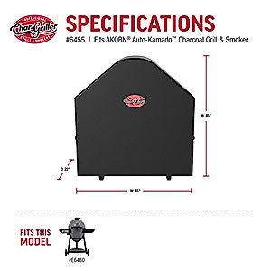 Char-Griller 6455 AKORN Auto-Kamado Charcoal Grill Cover, Black