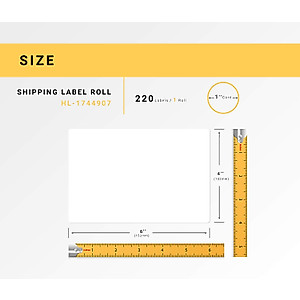 HOUSELABELS Compatible DYMO 1744907 Shipping Labels (4" x 6"), Strong Permanent Adhesive, Compatible with DYMO LW 4XL, Rollo & Zebra Desktop Printers, 20 Rolls /4400 Labels