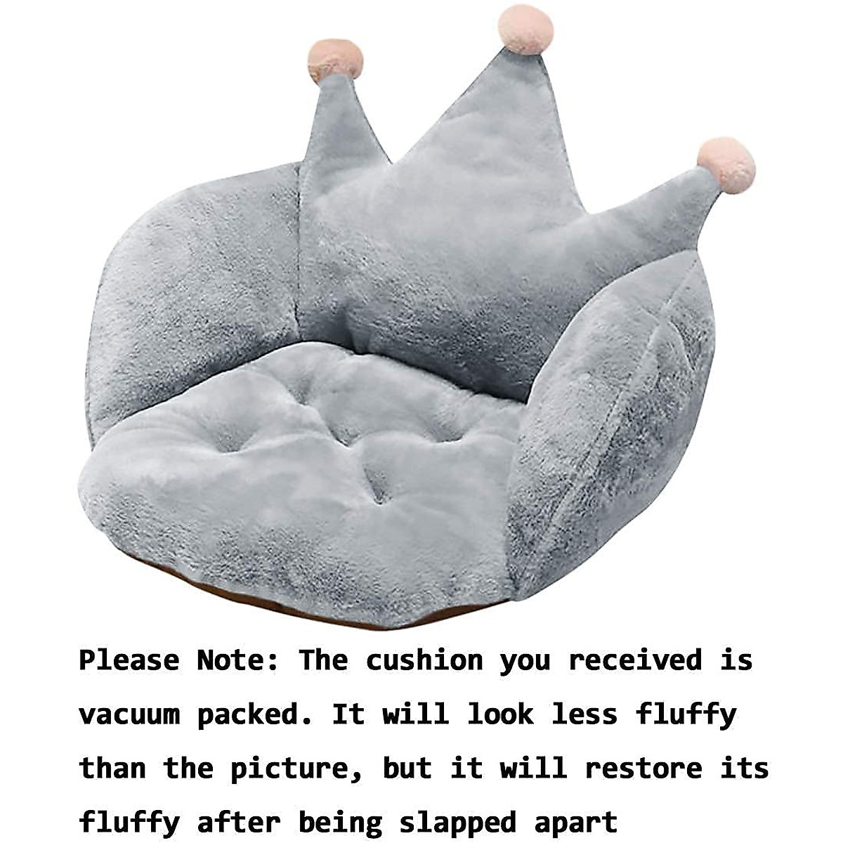 GREUS Cute Crown Shaped Seat Cushion for Desk Kitchen Dining Office Chair Soft Comfort Warm Fluffy Plush Lazy Sofa Couch Seat Pads Pillow Relieves Back Coccyx Sciatica Tailbone Pain Relief Floor Mat