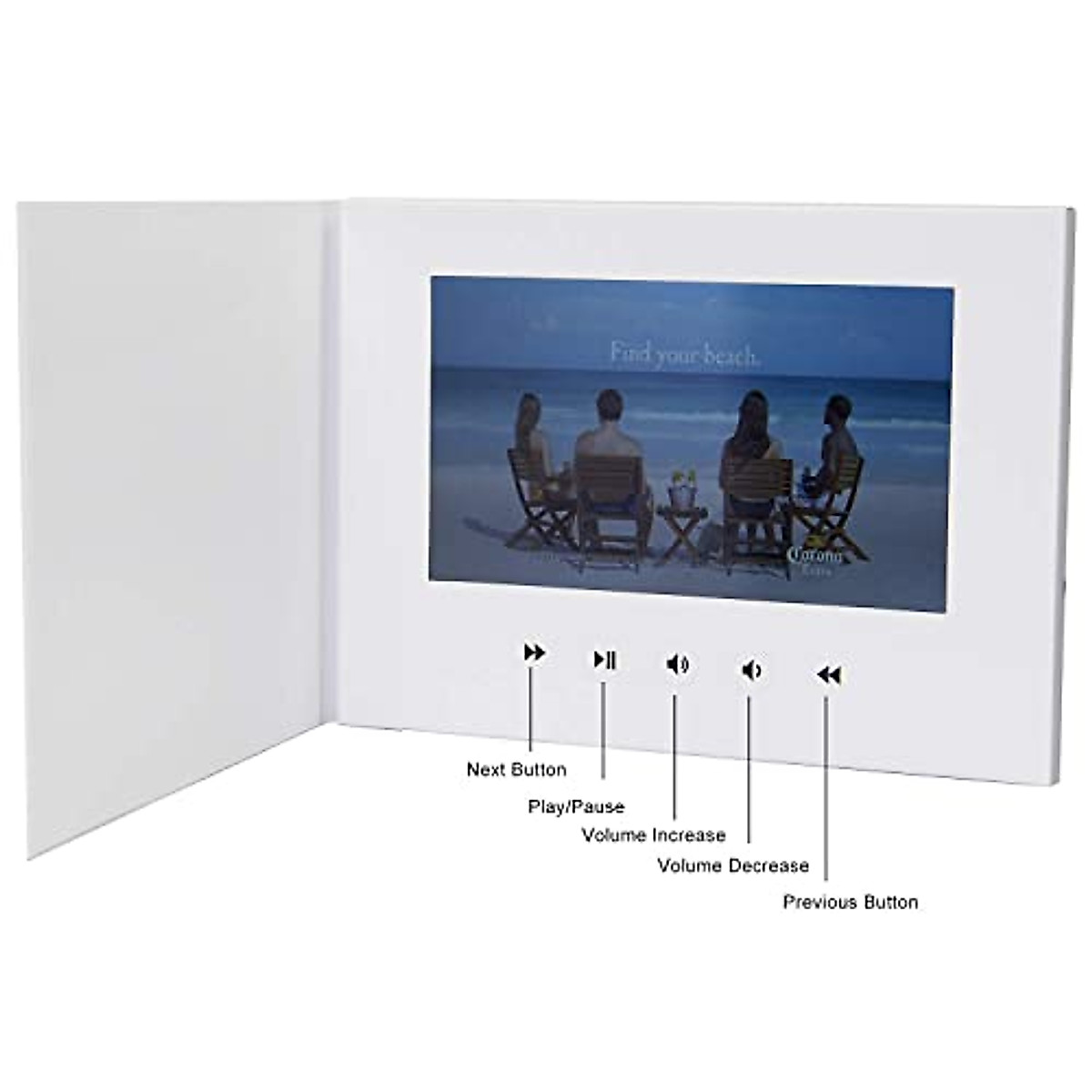 LuguLake 7" Video Greeting Card,Video Brochure for Father's Day Mother's Day, Christmas, Anniversary, Marketing Include 4G Memory and Rechargeable Battery LCD Screen Digital Brochures