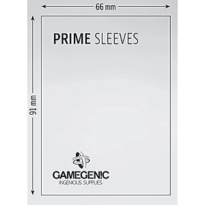 Prime Standard-Sized Card Sleeves | 100 Pack of 66 mm by 91 mm Card Sleeves | Premium Quality Card Game Holder | Use with TCG and LCG Games | Extra High Clarity | Red Color | Made by Gamegenic