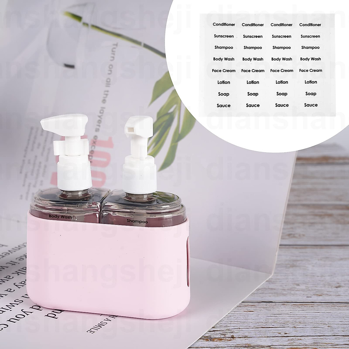 Yamadura Travel bottles for Toiletries, TSA Approved Travel Containers, Refillable, Portable, Spray Bottles and Pump Bottles with Labels for Creams, Perfumes and Shampoos (Pink)