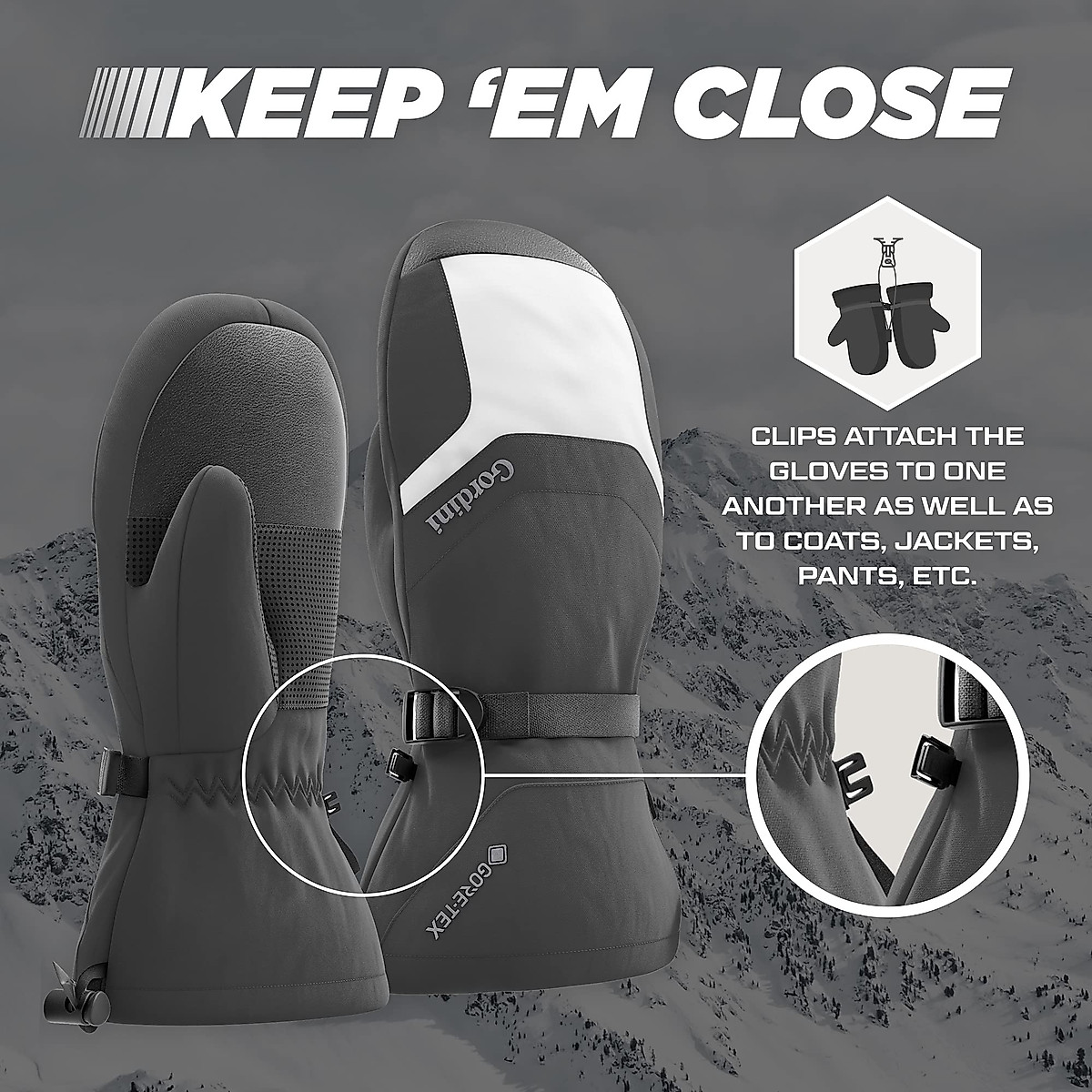 Gordini Women's Gore-Tex Gauntlet Mitten Snow Ski Waterproof Cold Insulated