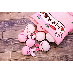 QAHEART Kawaii Plush Pillow Cushion Cute Snack Bag Pillow with Mini Soft Pudding Plush Stuffed Animal Fluffy Hugging Pillow Home Decorative Cushion Novelty Gift