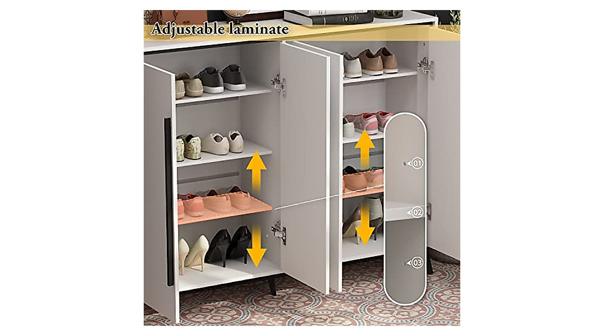 Hitow 4-Tier Shoe Cabinet - Modern Living Room Storage