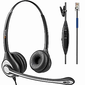 Wantek Phone Headset with Microphone Noise Cancelling, RJ9 Telephone Headsets Compatible with Cisco Office Phones 7940 7942 7945 7960 7962 7965 7811 7821 8811 8841 8845 8851 Plantronics M12 M22