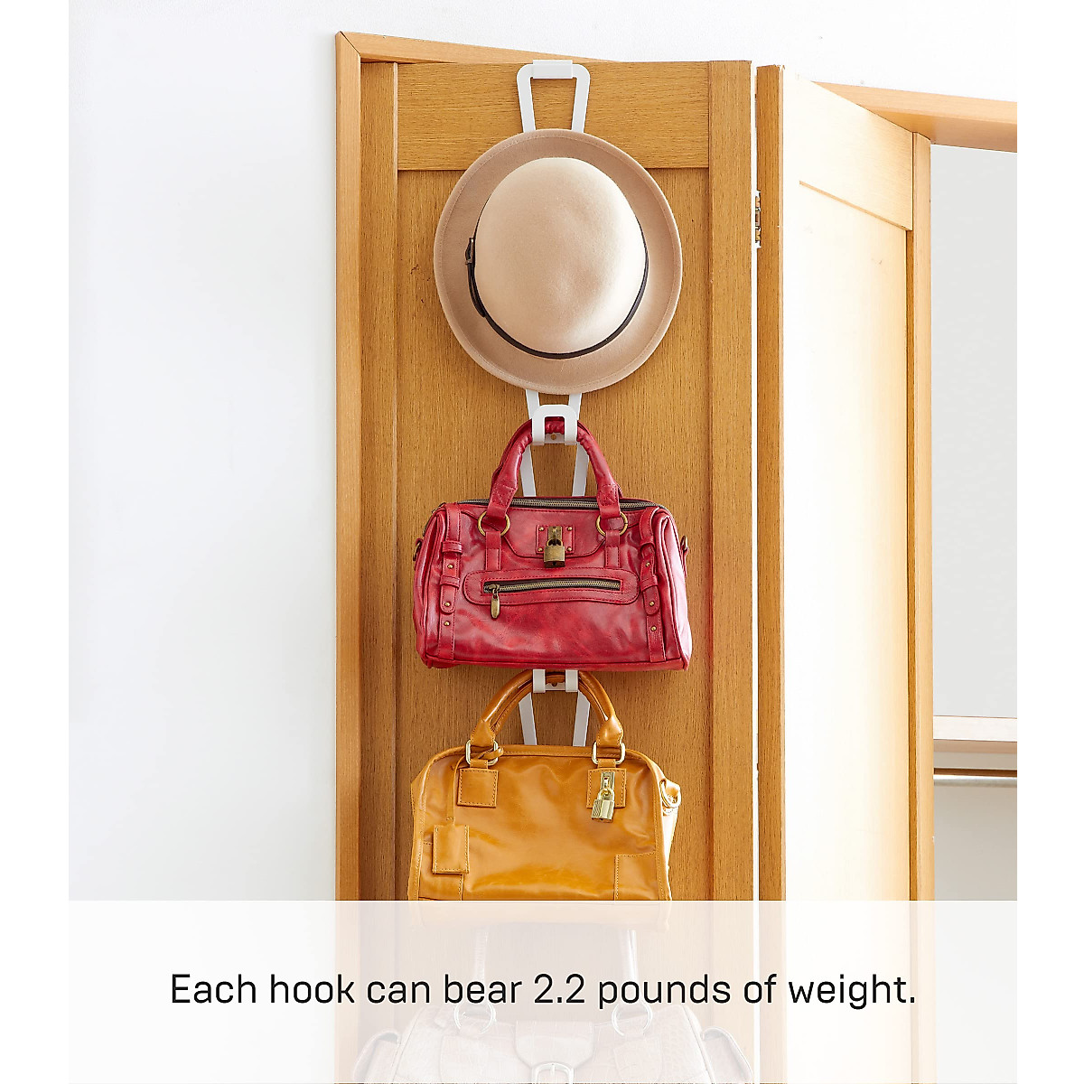 YAMAZAKI home 6510 Chain Link Bag Holder-Closet Storage Hanging Organizer Rack, One Size, White