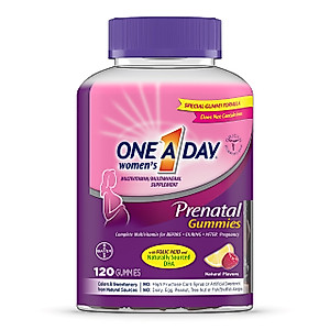 One A Day Women’s Prenatal Multivitamin Gummies Including Vitamin A, C, D, B6, B12, Folic Acid & more, 120 Count, Supplement for Before and During Pregnancy