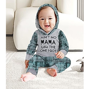 Von kilizo Baby Boy Clothes 6-9 Months AiN'T No Mama Like The One I Got Long Sleeve Hoodies Sweater Pant Sets Infant Baby Boy Outfits 6-9 Months