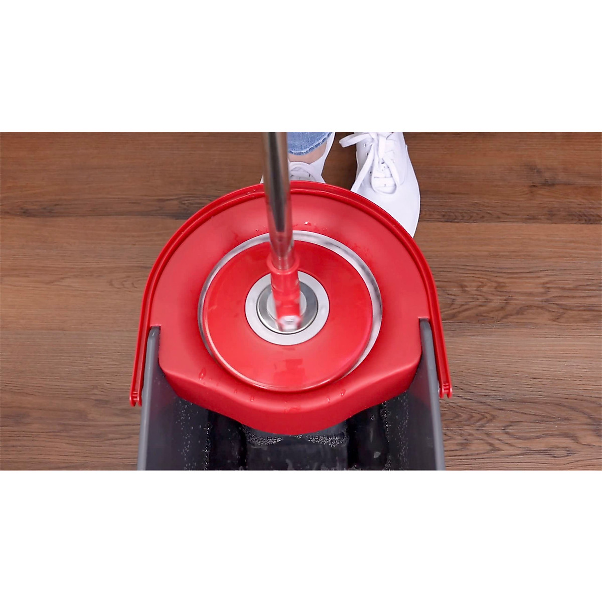 Simpli-Magic 79349 Spin Mop Kit with Three Mop Heads Included,16 x 11 x 11 inches, Red/Black