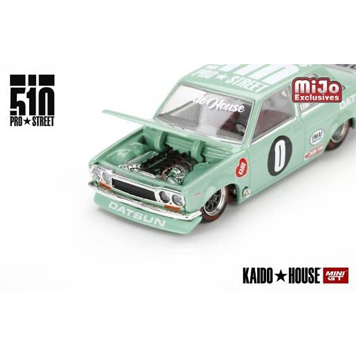 Datsun 510 Pro Street KDO510 Light Green (Designed by Jun Imai) Kaido House Special 1/64 Diecast Model Car by True Scale Miniatures KHMG008