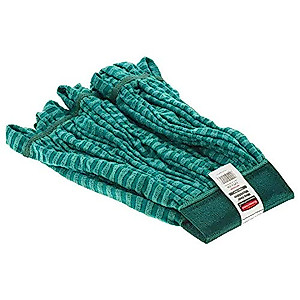 Rubbermaid Commercial Products Microfiber Tube Mop Head Replacement, Medium, 5-Inch Headband, Green, Heavy Duty Industrial Wet Mop For Floor Cleaning Office/School/Stadium/Lobby/Restaurant