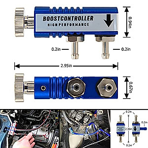 BELOMI Turbo Engine Controller Kit, Universal 1-30 PSI Manual Turbo Boost Controller, Aluminum Adjustable Boost Bleed Valve, Vehicle Interior Modification Accessories for Most Car (Blue)