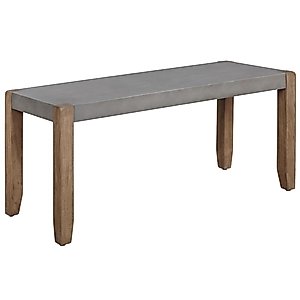 Alaterre Furniture Newport 40" L Faux Concrete and Wood Bench
