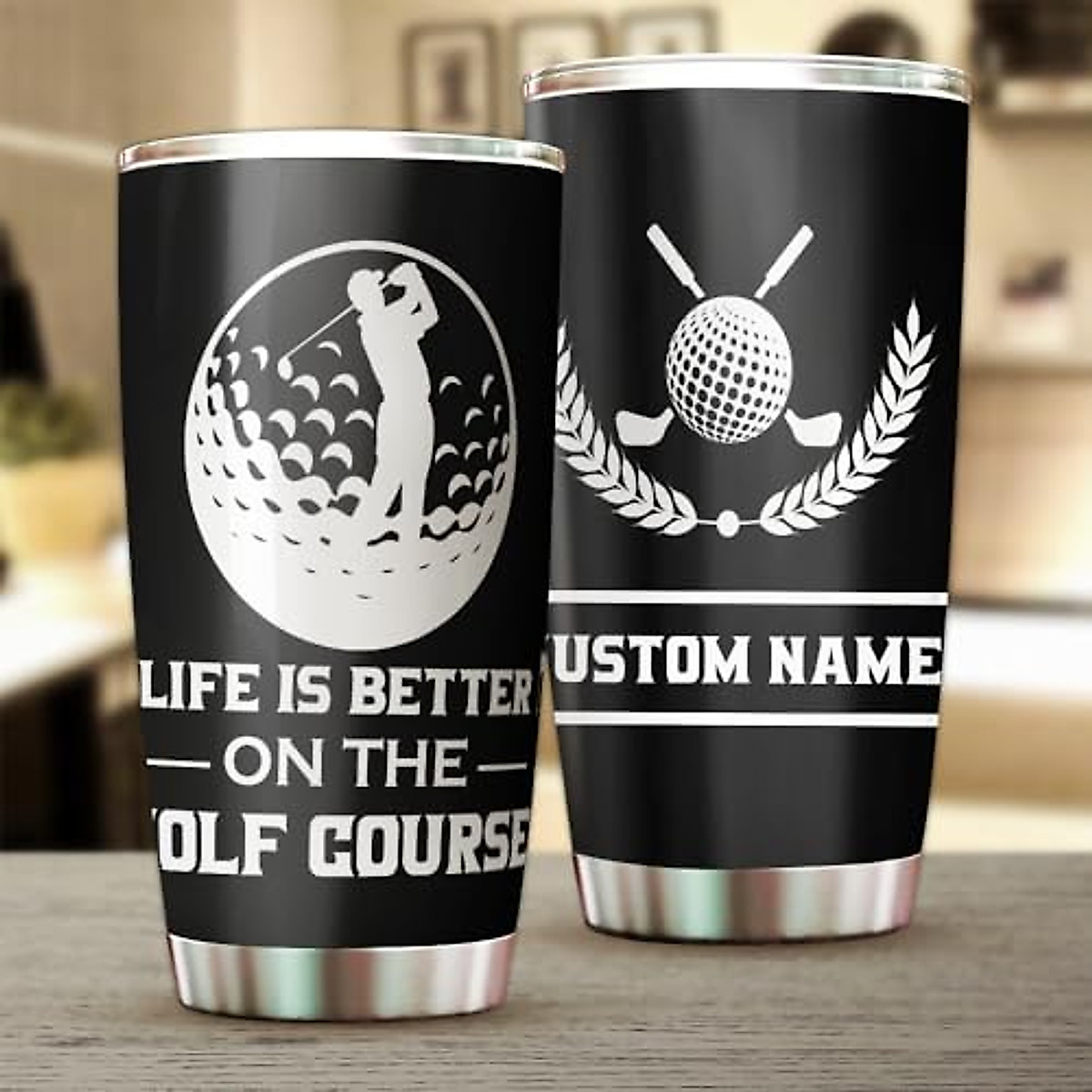 Custom Golf Tumblers Gift for Golfer, Tumblers Personalized Name, Golf Coffee Mug Tumbler, Stainless Steel Tumbler 20oz Golfer Gift (04)