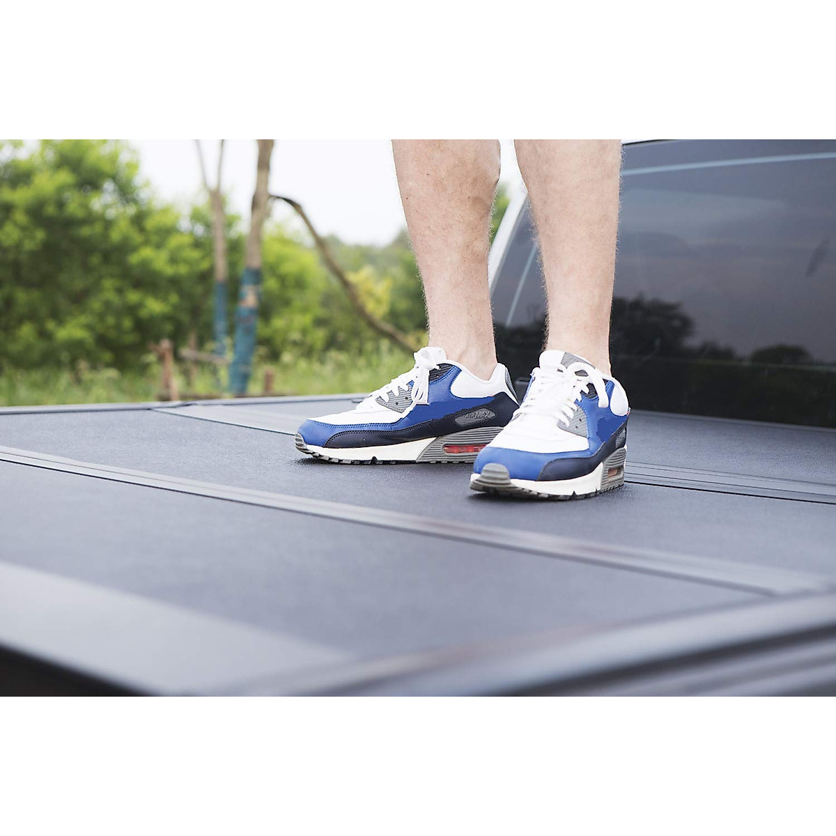 Xcover Low Profile Hard Folding Truck Bed Tonneau Cover, Compatible with 2015-2024 F150 Pickup 6.5 Ft Bed