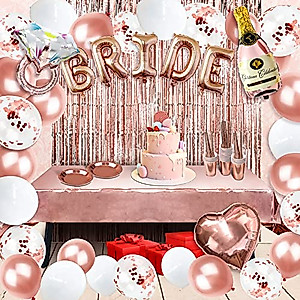 PARTY SPOT! 131 PCS Rose Gold Bachelorette Party Decorations Kit for Girls Women, Bridal Shower Decorations Set, Balloons, Plates Cups Straws for Guests