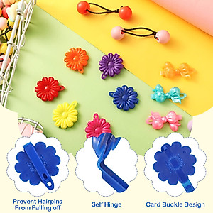 60 Pcs Self Hinge Hair Barrettes for Girls Ball Bubble Hair Accessories 80s 90s Assorted Hair Clips Elastic Ponytail for Baby Toddler (Lovely Style)