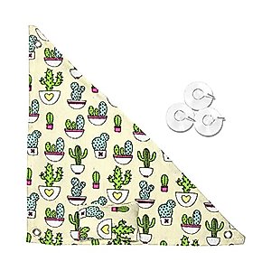 HAICHEN TEC Bearded Dragon Hammock Swing Hanging Bed Lounger Ladder with Adhesive Hooks and Suction Hook for Reptile Bearded Dragon Leopard Gecko Hamster Lizard (Cactus Pattern)