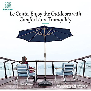 Le Conte 9 ft Patio Umbrella Outdoor Market Umbrellas Table Umbrellas | 3 Years Non-fading material & Push Button Tilt | Best for Deck, Balcony, Garden, Lawn & Pool (Navy blue)
