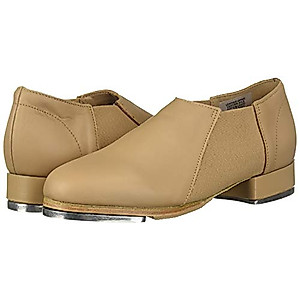 Leo Women's Slip-ON Jazz TAP Dance Shoe, tan, 6.5 Medium US