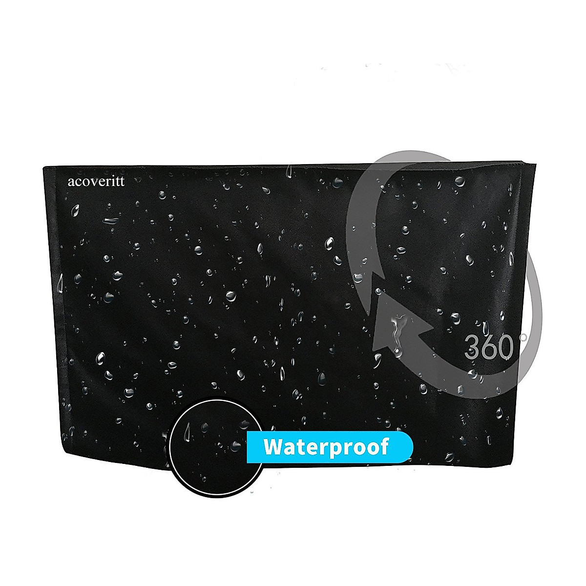 acoveritt Outdoor 55" TV Set Cover,Scratch Resistant Liner Protect LED Screen Best-Compatible with Standard Mounts and Stands (Black)