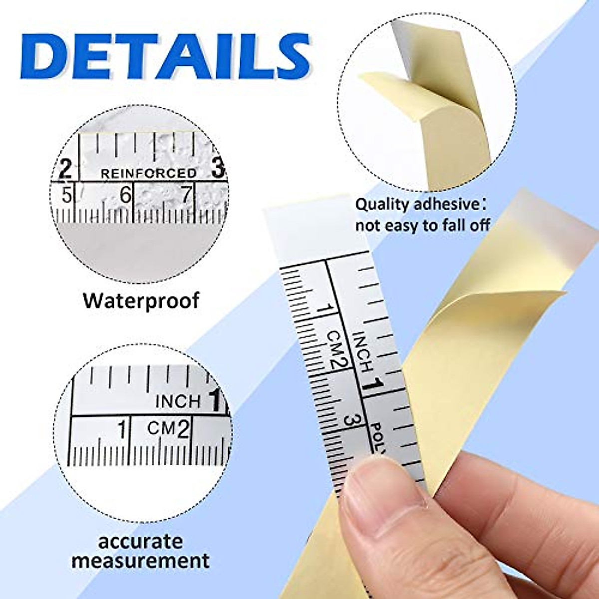 Self-Adhesive Measuring Tape Workbench Ruler Adhesive Backed Double Scale Stick Tape Measure for Work Woodworking, Saw, Drafting Table (24 Inch,5 Pieces)