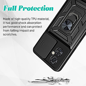 TERPINK Protective Case Compatible with OnePlus Nord N30 5G, with Folding Stand and Camera Slide Cover, Shockproof Protective Cover for OnePlus N30 5G (Black)