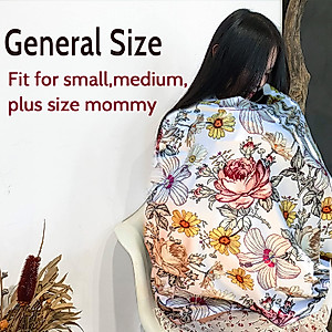 HNHUAMING Floral Baby Car Seat Cover Girls, Infant Carseat Canopy, Floral Baby Poncho for Girls, Toddler Minky Wear Hooded Warm Winter Outerwear Capes Poncho Coat With Zipper