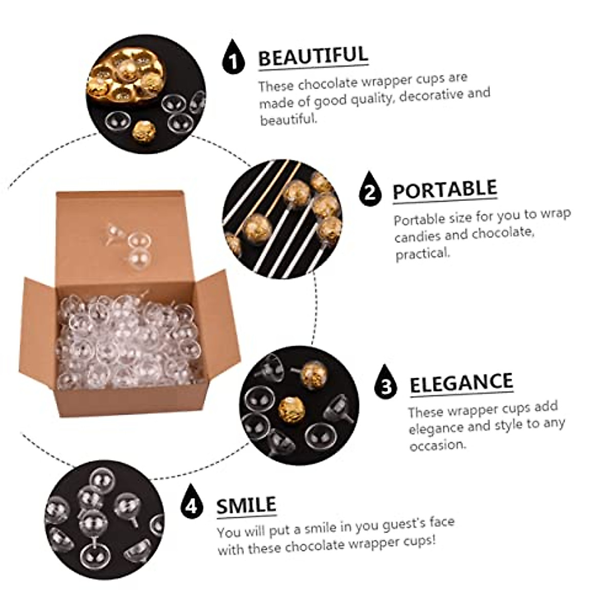 Dessert Cups 50pcs Chocolate Torus Clear Wrapping Paper Fresh Flower Bouquet Mini Cake Boxes Small Muffin Holder Chocolate Truffle Wrapper Cup Truffle Holder Truffle Cup