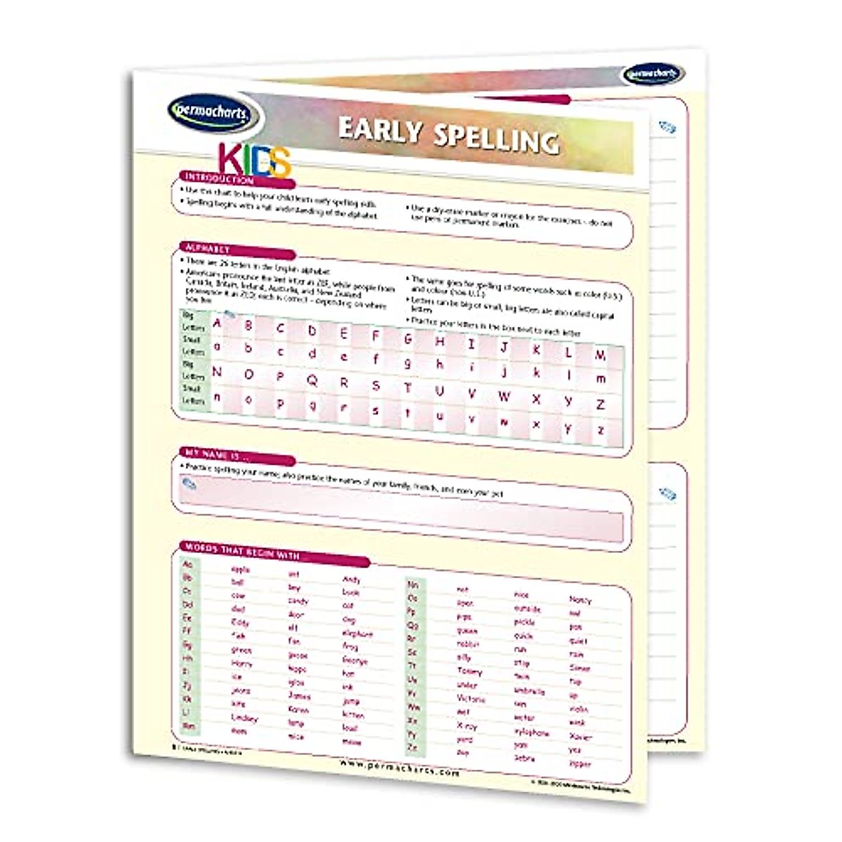 Home-Schooling Guides 4 Chart Bundle - Pre-K to Grade 2 - Laminated Charts on Early Math, Early Spell, Arts and Craft, Color and Shapes Quick Reference Guides by Permacharts