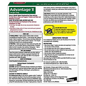 Advantage II Large Dog Vet-Recommended Flea Treatment & Prevention | Dogs 21-55 lbs. | 4-Month Supply
