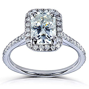Kobelli Radiant-cut Moissanite Engagement Ring 1 2/5 CTW 14k White Gold, Size 9, White Gold