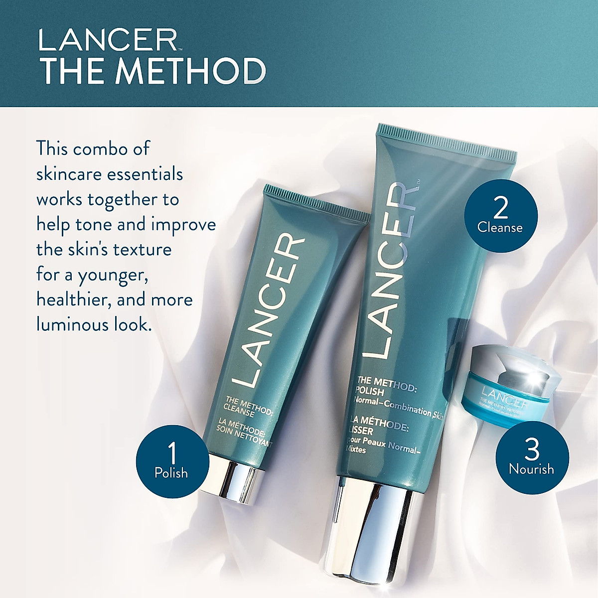 Lancer Skincare The Method: Polish Facial Exfoliator, Daily Exfoliating Face Wash with Natural Minerals, Normal Combination Skin, 4.2 Fluid Ounces