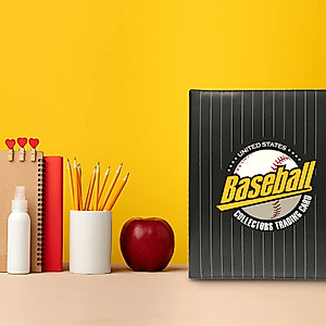 ZINOMAR Baseball Card Binder with Sleeves, 40 Pcs 9-Pocket Pages for 720 trading cards, Portable Card Collector Album Holder Book, Zip Carrying Case Display Storage for TCG - Black