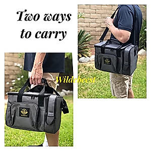 Wildebeest Large Lunch Box Insulated Leakproof Cooler Bag Reusable Lunch Bag for Adult (Grey)