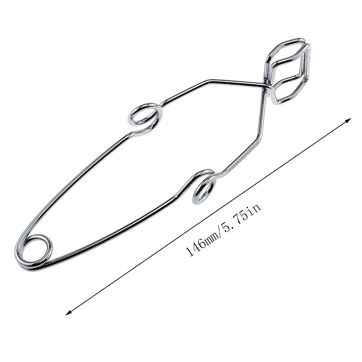 E-outstanding 4-Pack Steel Wire Test Tube Clamp 145mm Fit for 5-40mm Tube Heating Glass Tube Tongs Supplies Lab Test Tube Holder Sprung Tool