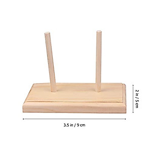 Exceart Wooden Thread Spool Rack Sewing Wire Spool Stand Holder Beading Line Storage Holder Embroidery Thread Container for Store Home Dorm Mall