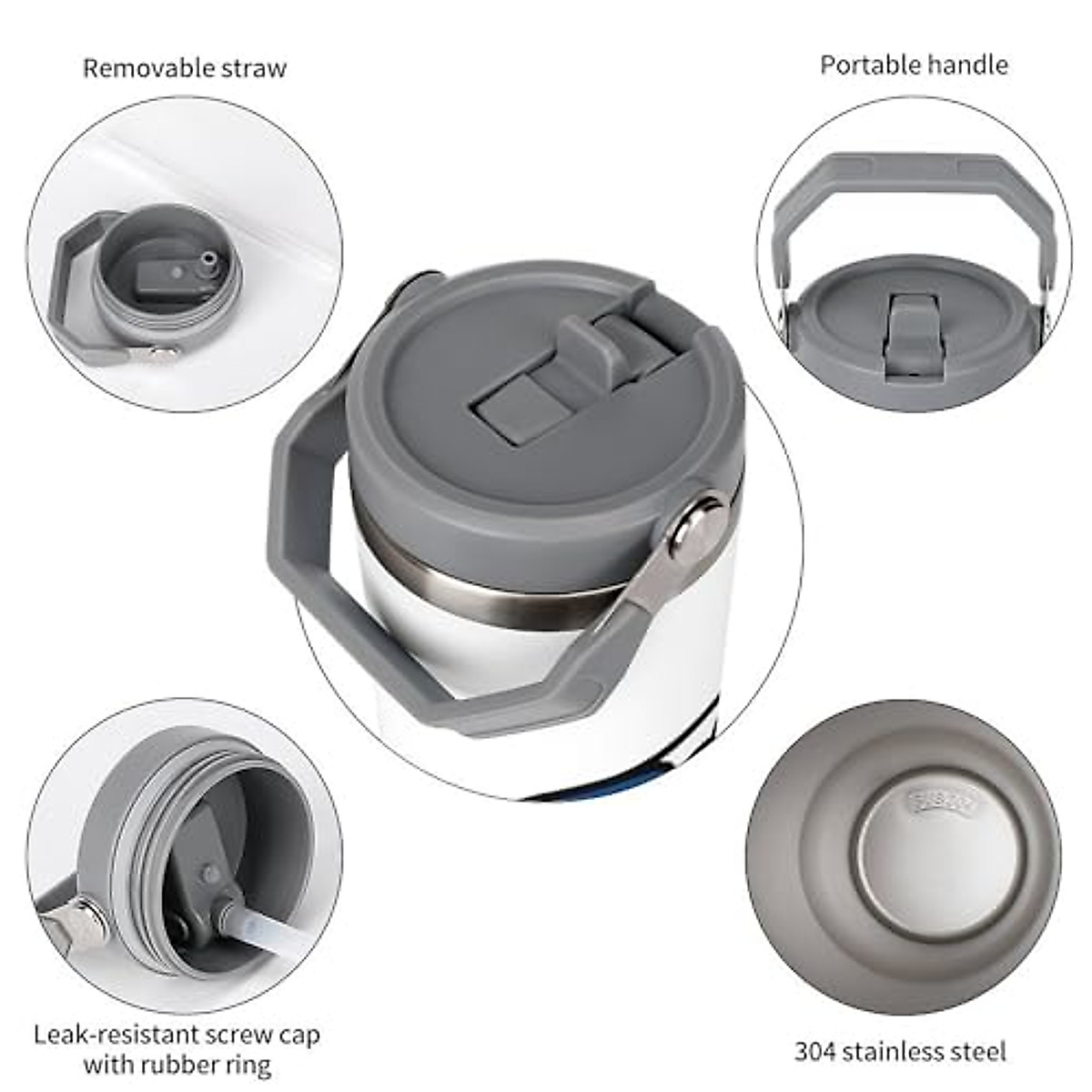 Party in The USA Sunglasses Patriotic 30 OZ Insulated Tumblers with Handle And Straw Leakproof Vacuum Insulated Stainless Steel Water Bottle for Car Fishing Travel