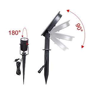 T-SUN Solar Spotlights, Outdoor LED Solar Lights, Waterproof Auto ON/Off Solar Wall Lights for Garden,Driveway, Pathway, Pool Area(White)