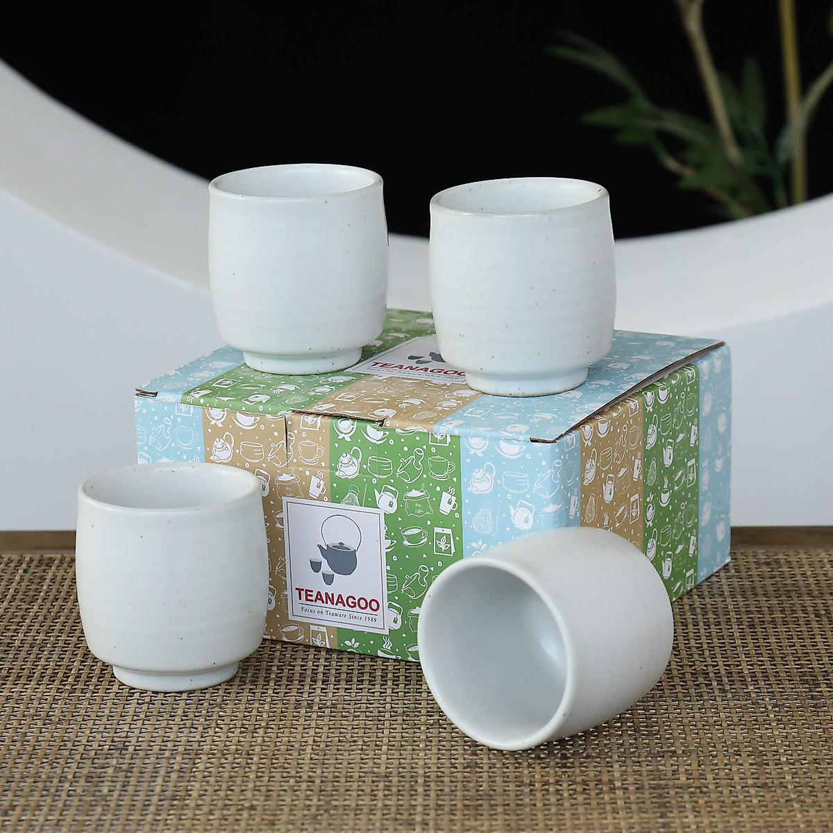 TEANAGOO Chinese Tea Cup For W08,5.8 oz,Ruware,Lt.Green,4 pcs/Box,TC08,Chinese Tea Cups,japanese tea cup,green tea cups